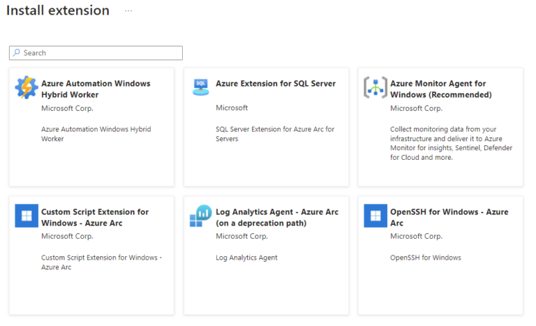 Azure Arc-enabled Server Extensions to Manage Servers